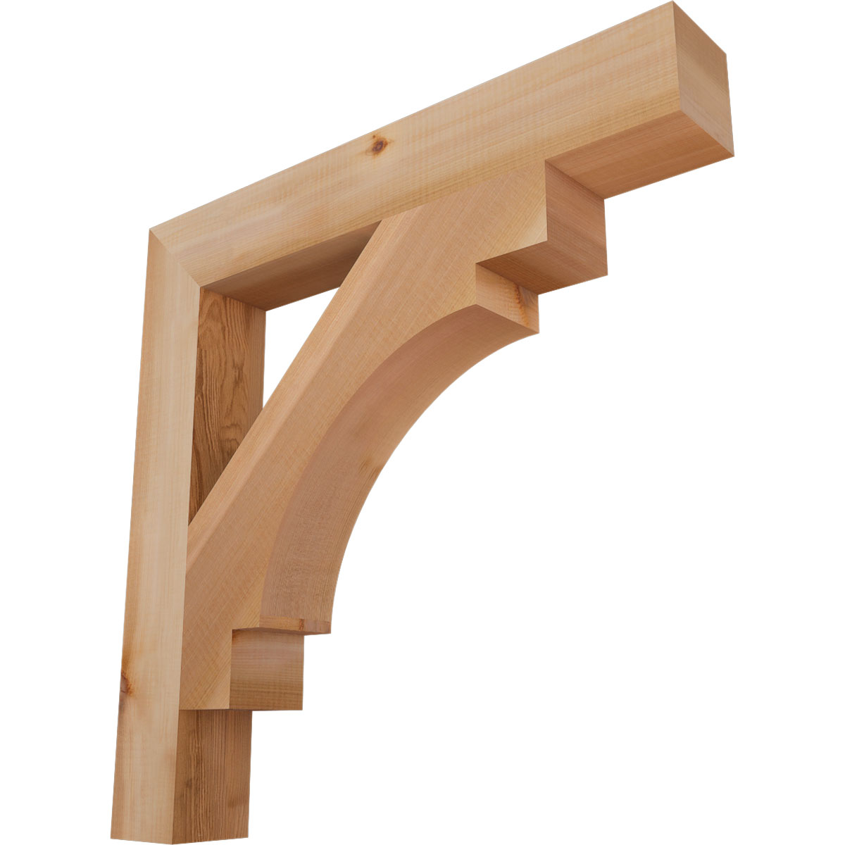 BKT04X24X24MRC05SWR Rustic Wood Bracket, Merced Style, Bloc