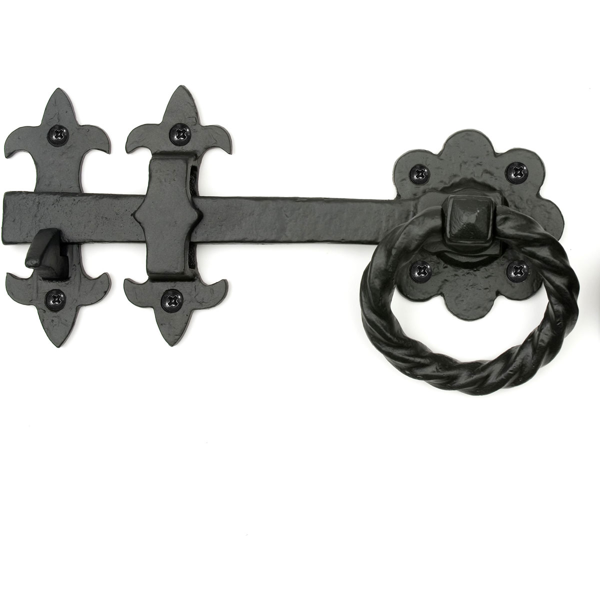 LCALGL266HLF 9-Inch L Floral Faux Textured Gate Latch, Powd