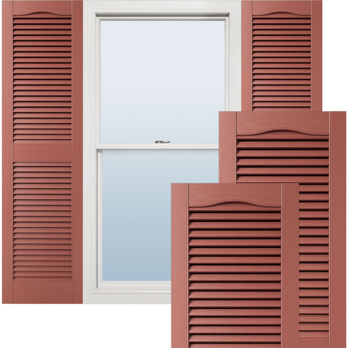 Louvered Vinyl Exterior Shutters Fixed Louver Shutters | Exterior